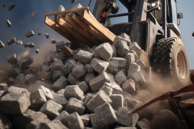 A Large Pile of Rocks and a Fork on a Natural Terrain Stock Photo ...
