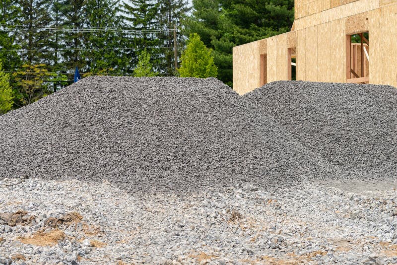 Large Pile of Small Stone on a Construction Site Stock Photo - Image of ...