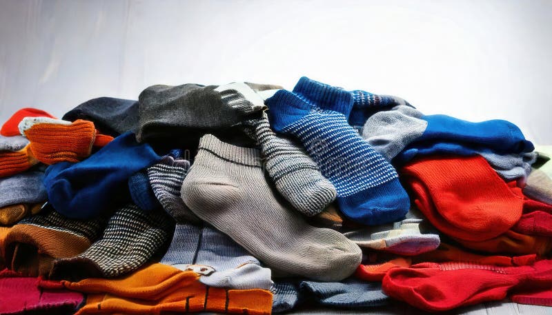 Colorful Assortment of Multi-patterned Socks Piled Together on a Clean ...