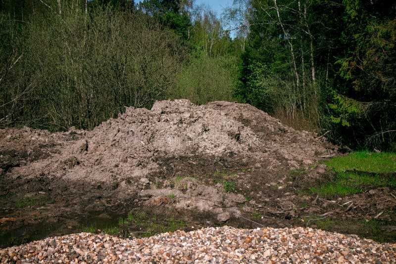 A Large Pile of Soil and Sand on the Construction Site Stock Image ...