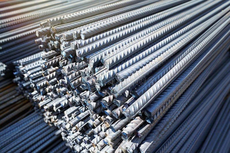 Pile of New Steel Pipes on a Construction Site Stock Photo - Image of ...