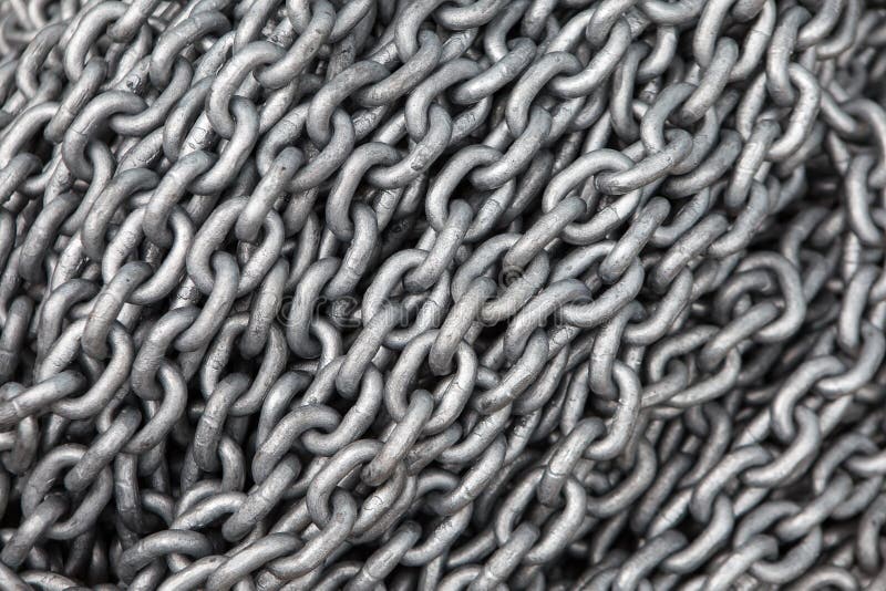 Large Pile of Steel Chain Linked Together Stock Photo - Image of ...
