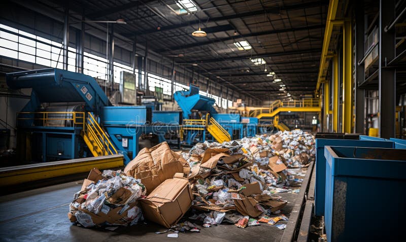 Large Pile of Trash in a Warehouse Stock Photo - Image of ...