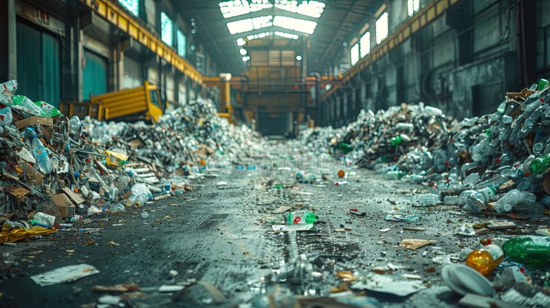 A Large Pile of Trash is in a Warehouse Stock Image - Image of ...