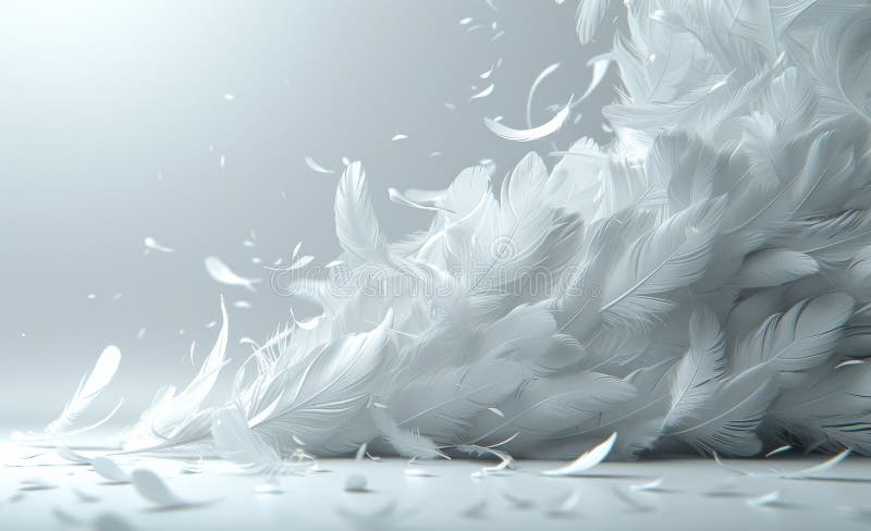 A Large Pile of White Feathers. the Feathers are Arranged in a Way that ...