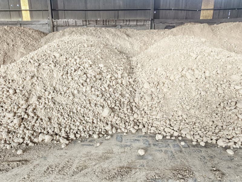 Large Piles of Limestone in an Industrial Warehouse Environment Stock ...