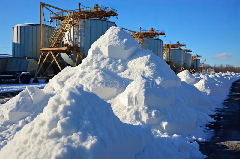 Large Piles of Salt at the Enterprise. Stock Image - Image of white ...