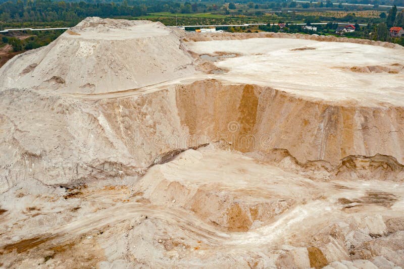 Large Piles of Coal, Top View. Coal Storage at the TPP, Unloading and ...