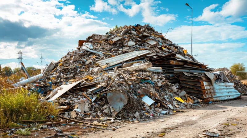 Large Piles of Scrap Materials Stock Illustration - Illustration of ...