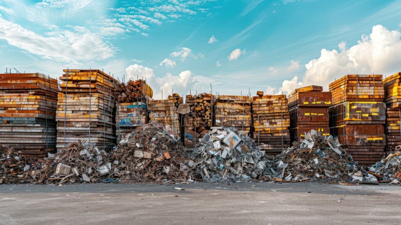 Large Piles of Scrap Materials Ready Stock Illustration - Illustration ...