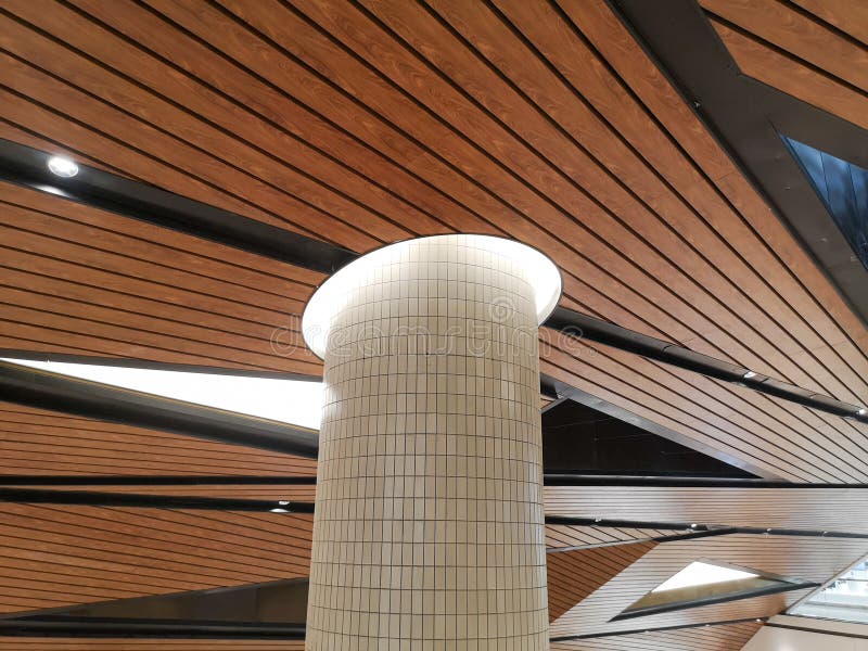 Large Pillar and Ceiling in the Building. Stock Photo - Image of shape ...