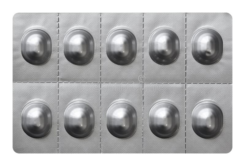 Large Pills in Silver Foil Blister Wrap Stock Image - Image of headache ...