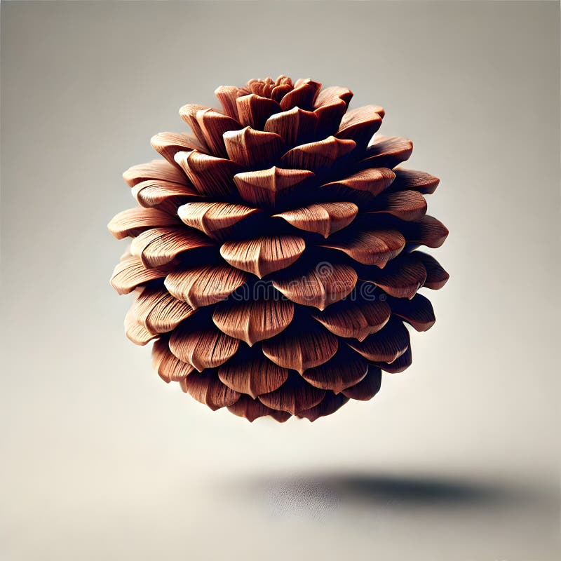 Large Pine Cone Floating on Neutral Background with Soft Light Stock ...