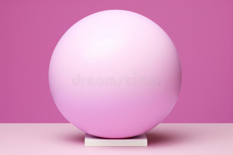 A Large Pink Ball with Empty Copy Space Mockup on a Trendy Color Pink ...