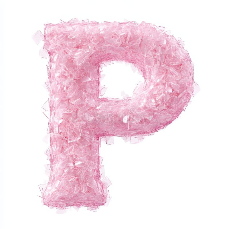 A Large, Pink Letter "P" Made of Textured, Crumpled Material Stock ...