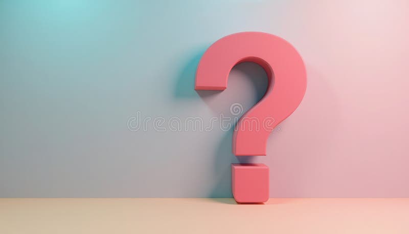 Large Pink Question Mark Against a Pastel Gradient Background Stock ...