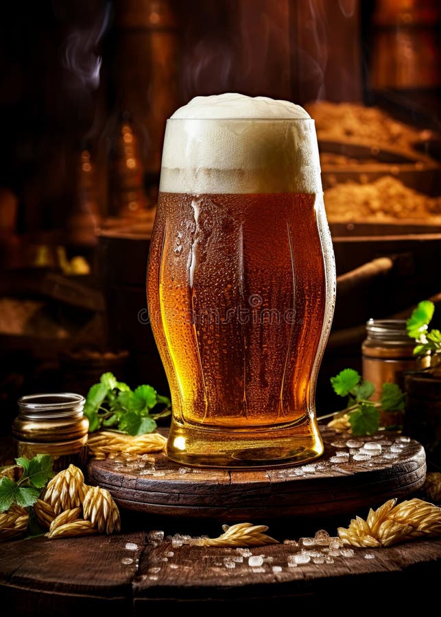 Large Pint of Beer. Generative Ai Image Stock Illustration ...