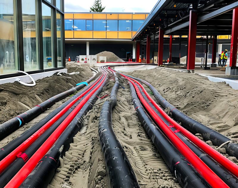 A Large Pipe is Being Installed in the Ground Stock Image - Image of ...