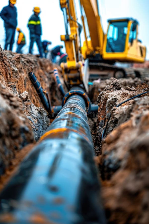 A Large Pipe Laid Horizontally on a Dirt Field, Possibly Used for ...