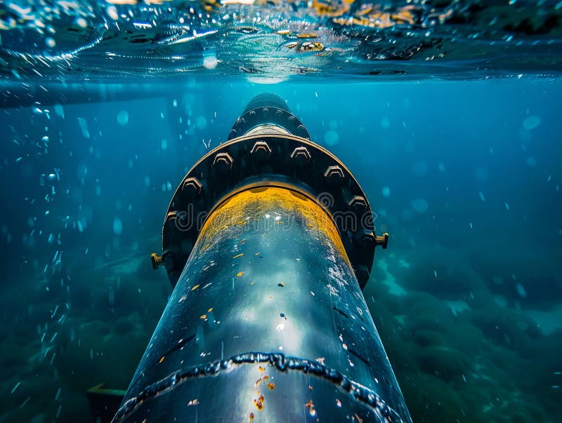A Large Pipe in the Middle of the Ocean with Water Splashing Around it ...