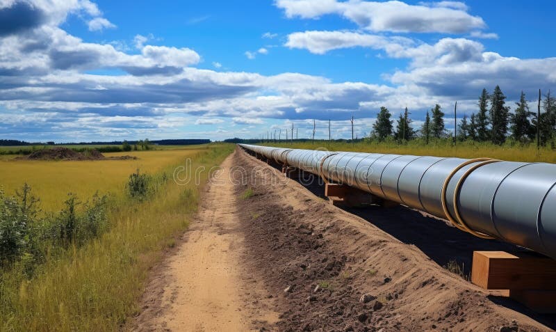 Large Pipe on Side of Dirt Road Stock Illustration - Illustration of ...