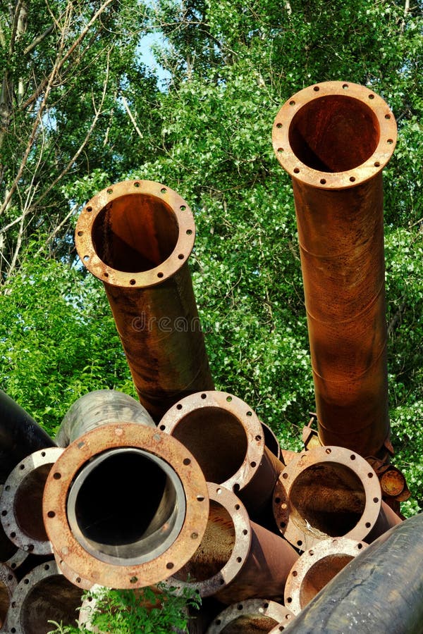 Large Pipes Running into the Lake Stock Image - Image of large ...
