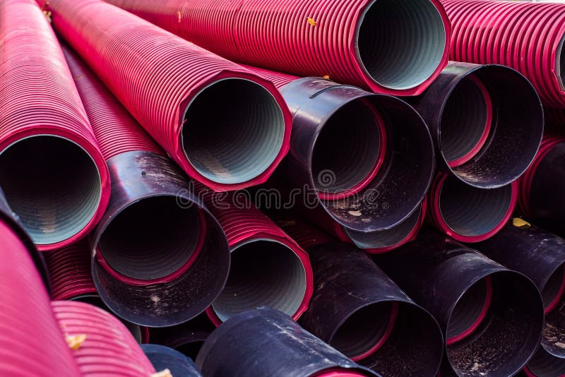 Underground Pipes And Cables Stock Photo - Image of communication ...