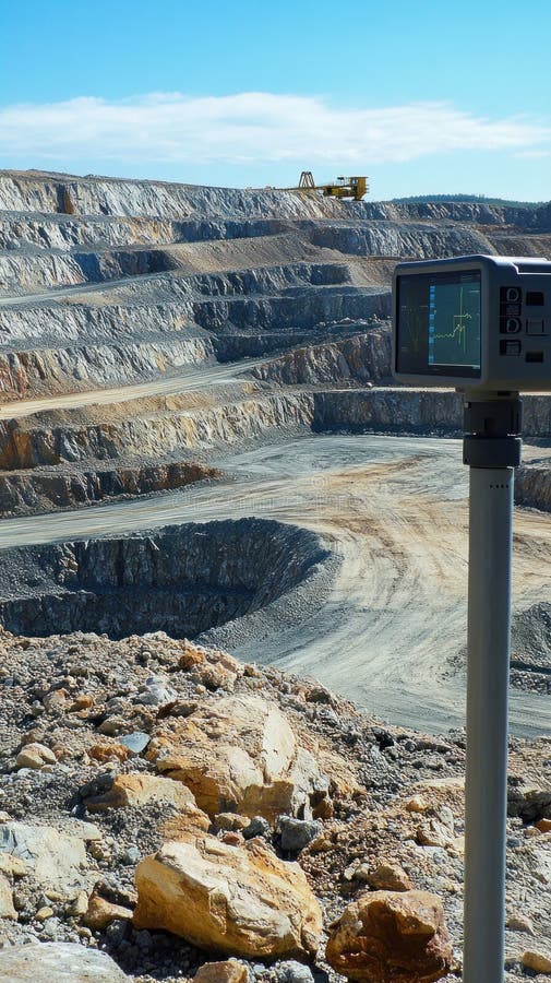 Large Pit with a Device on Top of it Stock Image - Image of operation ...