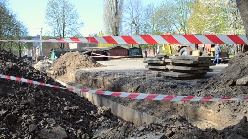 Large Pit Dug in the Ground for the Purpose of Order Stock Video ...