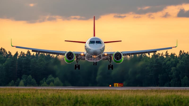 A Large Plane Taking Off from an Airport. Generative AI Stock ...