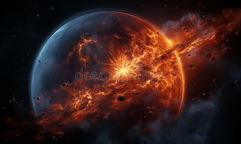 Massive Planetary Object Drifting in Space Stock Photo - Image of ...