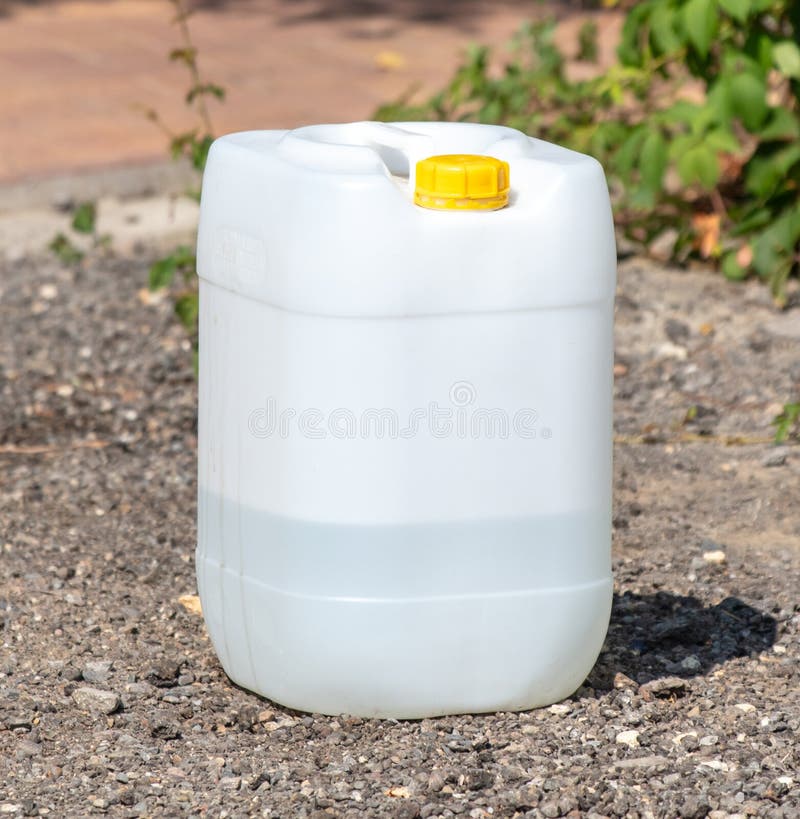 Large Plastic Container for Water on the Ground Stock Image - Image of ...