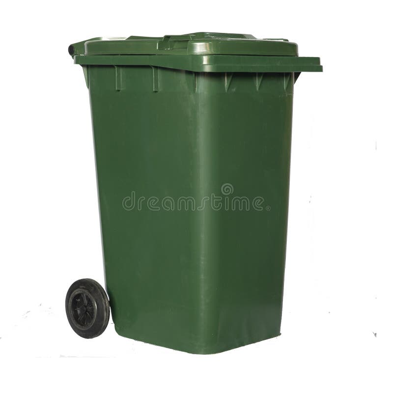 Large Plastic Dustbin in White Background Stock Photo - Image of white ...