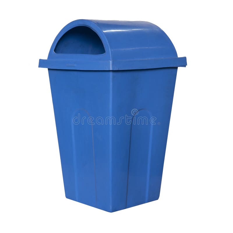 Large Plastic Dustbin in White Background Stock Photo - Image of ...