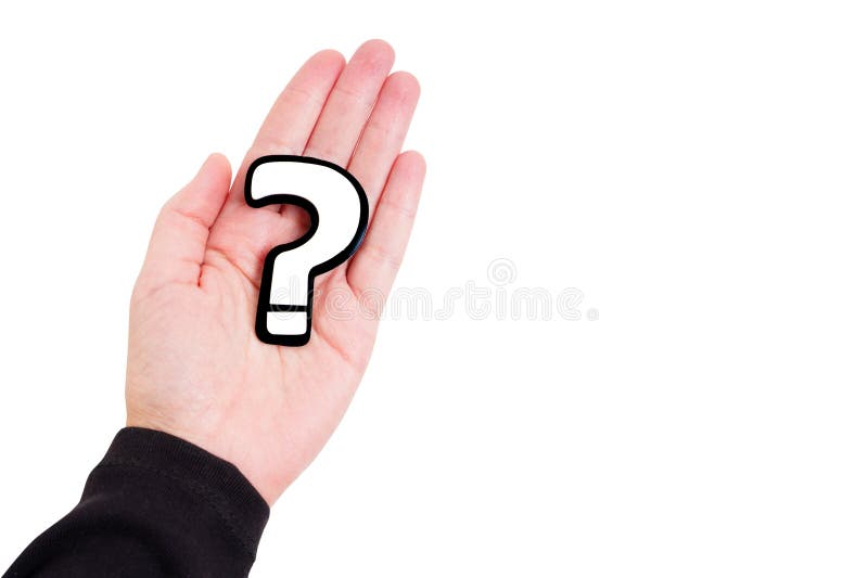 Large Plastic Question Mark in Hand Stock Photo - Image of black ...