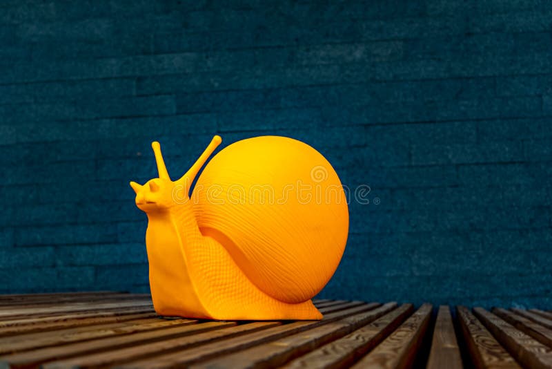 Large plastic snail stock photo. Image of mall, exterior - 194815916