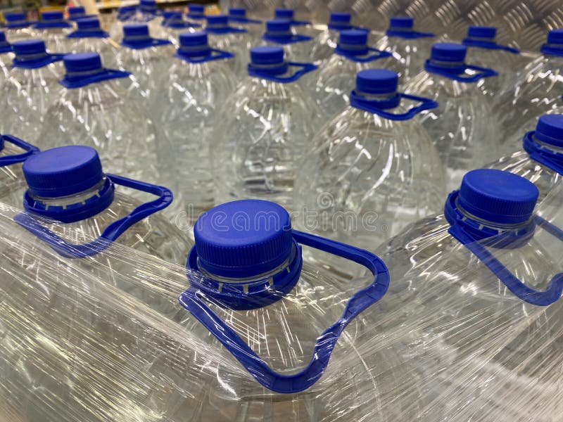 Large Plastic Water Bottles in the Store Stock Image - Image of ...