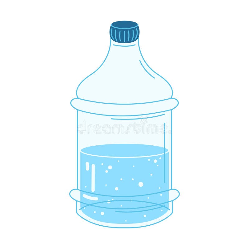 Large Plastic Water Container with Blue Cap Stock Vector - Illustration ...