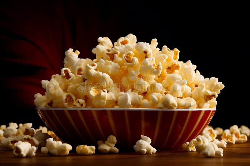 A large plate of popcorn stock illustration. Illustration of bowl ...
