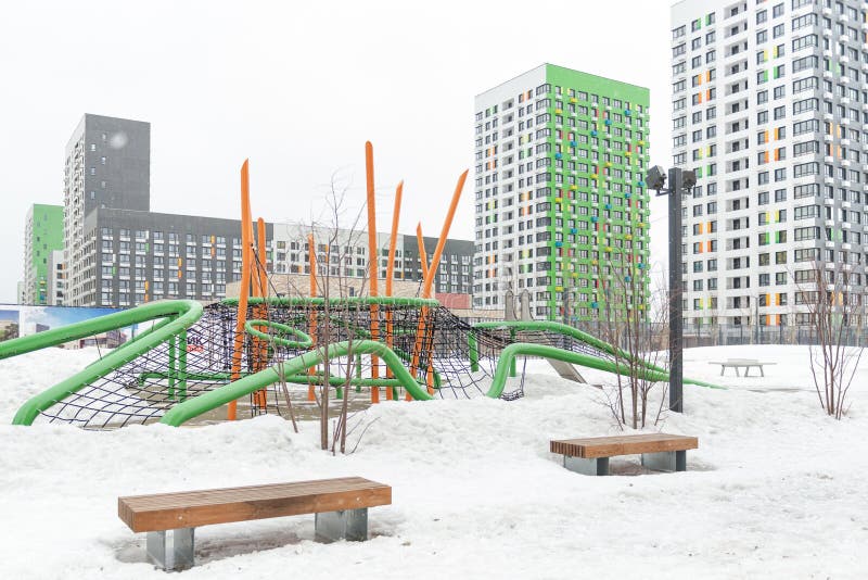 Large Playground stock image. Image of childhood, cold - 164588101