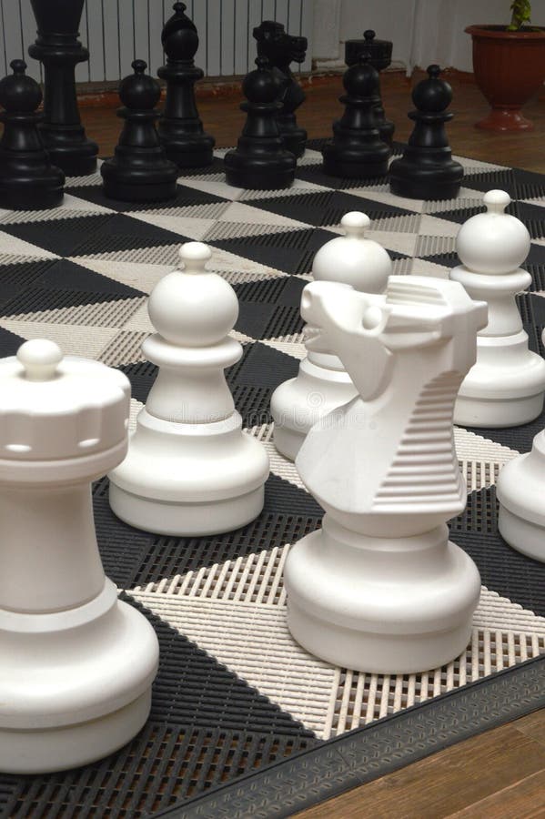 Large chess pieces stock photo. Image of park, business - 267987422