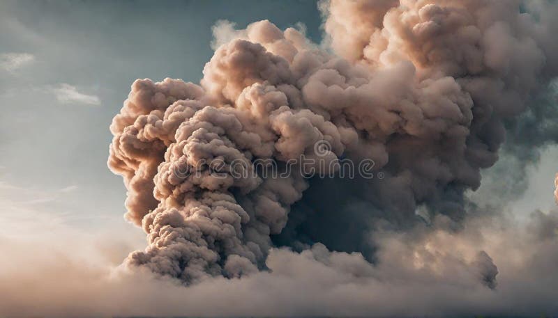 A Large Plume of Smoke is Coming Out of the Sky. Generative Stock ...