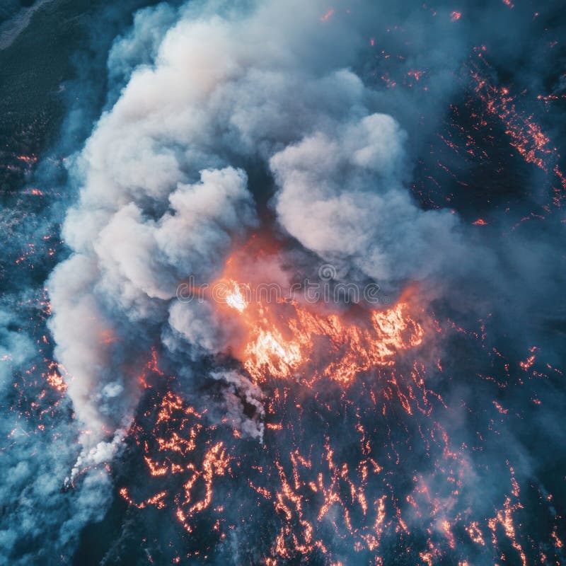 Large Plume of Smoke Rising from the Ground Stock Image - Image of ...