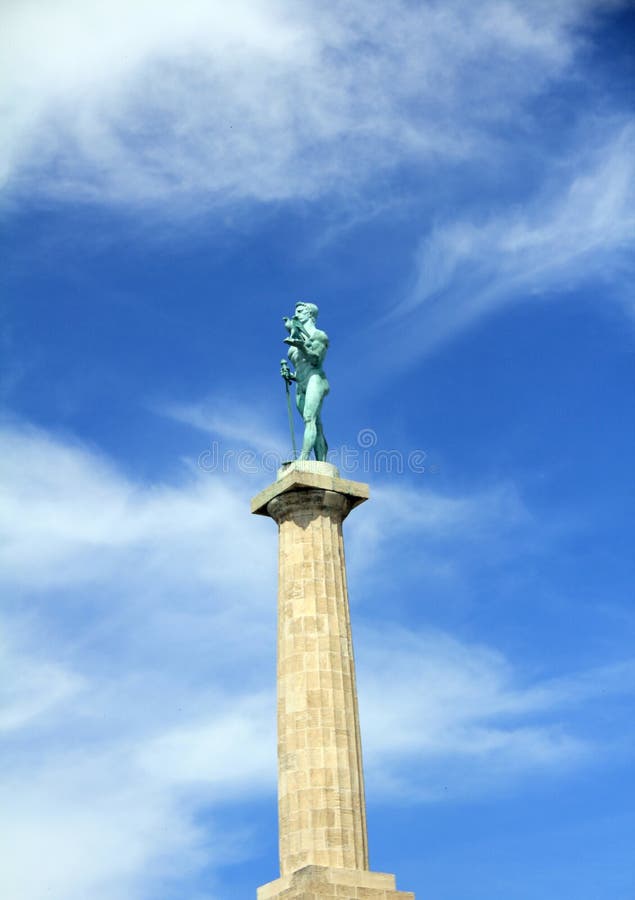 The Large & X22;Pobednik& X22; Statue on Kalemegdan in Belgrade Stock ...