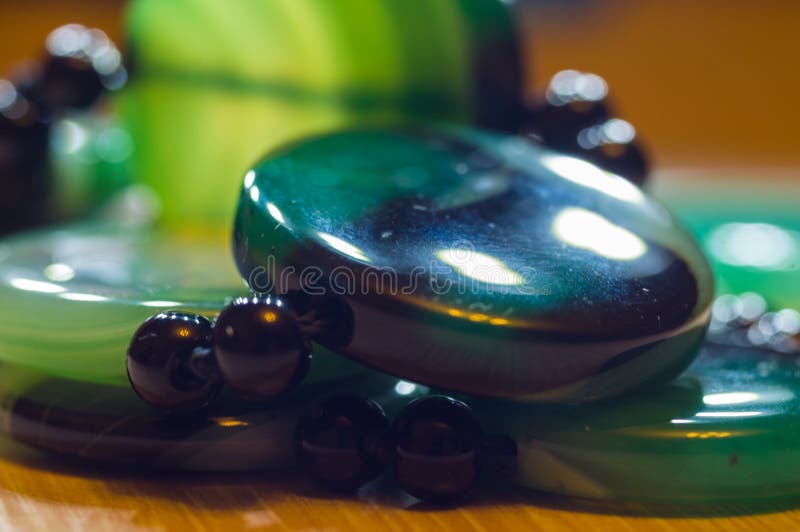 Large Polished Beads of Beautiful Translucent Green Agate Gemstone ...