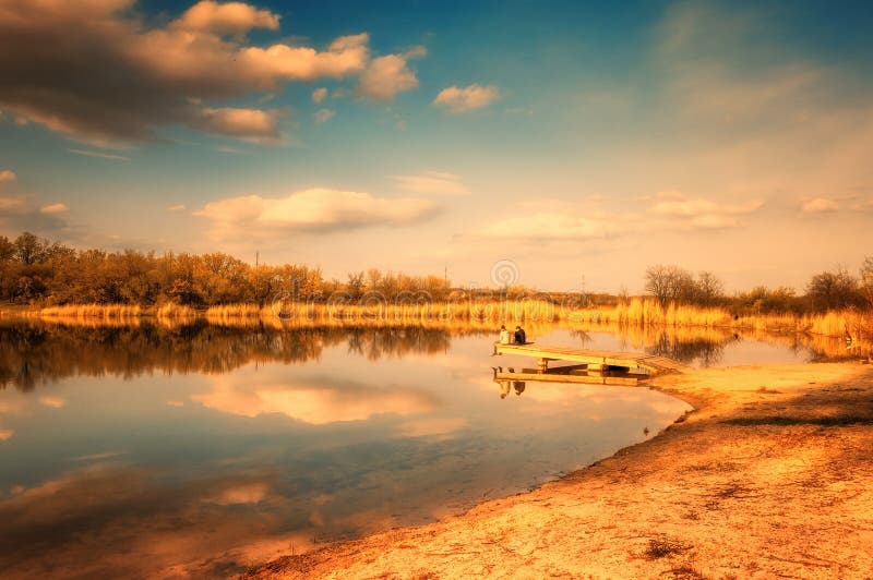 Large Pond in the Forest Area Stock Image - Image of dock, travel: 80998057