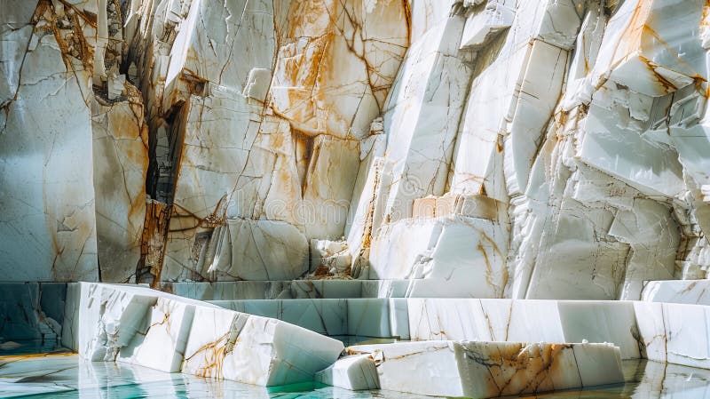 A Large Pool of Water with White Rocks Stock Image - Image of crack ...