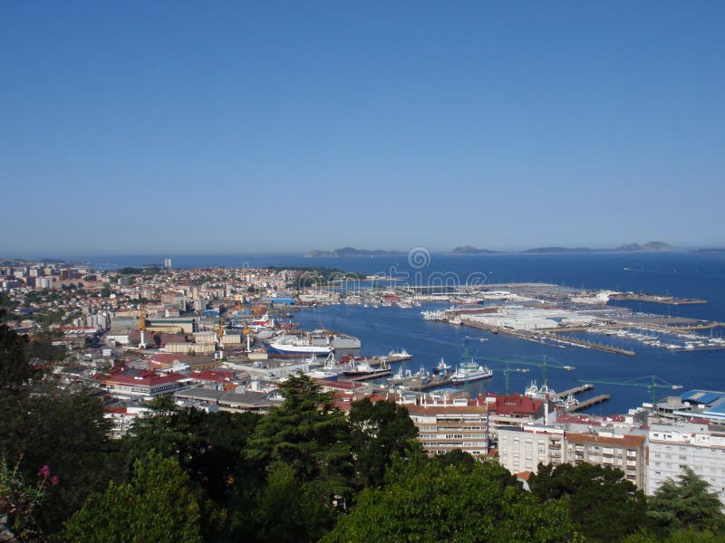 A Large Port in a Beautiful Bay Stock Image - Image of huge, port ...