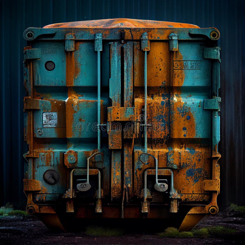 Large Port Rusty Container - AI Generated Image Stock Illustration ...