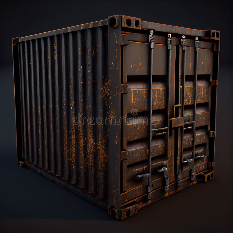 Large Port Rusty Container - AI Generated Image Stock Illustration ...